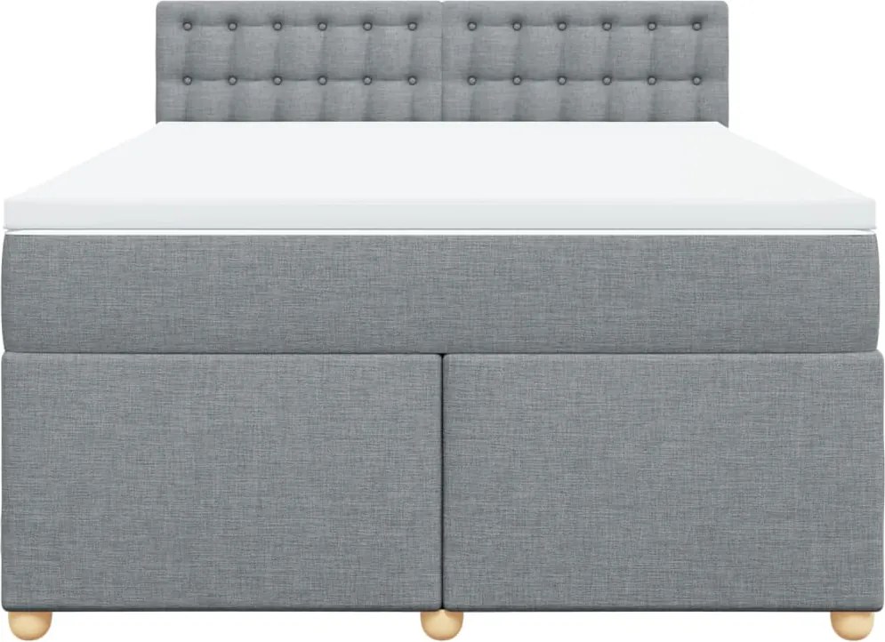 Box spring postel s matrací světle šedá 140 x 190 cm textil 3288989