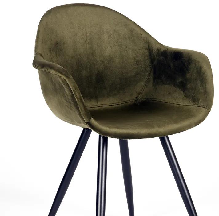 LABEL51 Zelená sametová jídelní židle Slifro