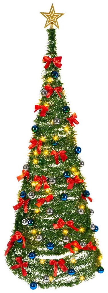 Umělý vánoční stromek Pop-up, modro/stříbrný, 150 cm