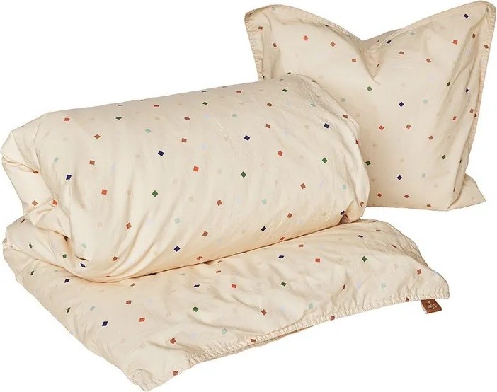 Krémové bavlněné dětské povlečení do postýlky 70x100 cm Konfetti – OYOY Mini