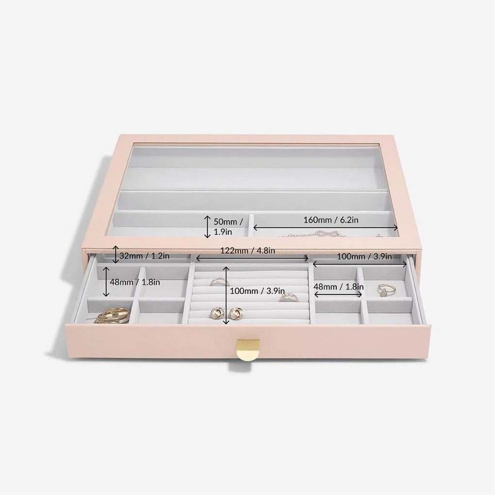 Stackers, Šperkovnice se šuplíkem Blush Supersize Display Drawer | růžová 75811