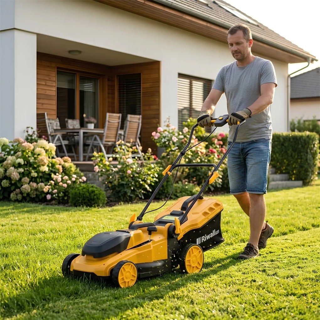 Riwall PRO RALM 4020i SET - akumulátorová sekačka 2 x 20 V + 2x 4 Ah baterie + duální rychlonabíječka 4,5 A