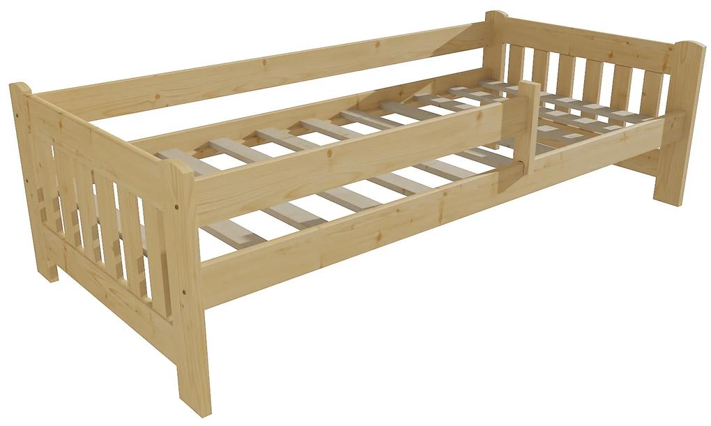 Vomaks Dětská postel DP 022 se zábranou Rozměr: 80 x 200 cm, Barva: surové dřevo