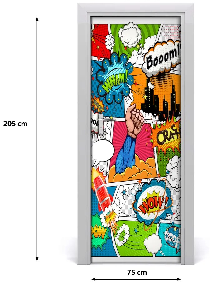 Samolepící fototapeta na dveře Komiks 75x205 cm