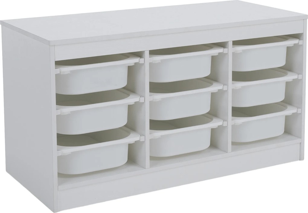 Organizér s úložnými boxy, bílá, TRIMAL