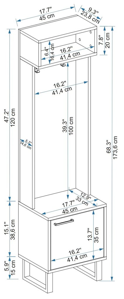 Předsíňová stěna STRYN bílá