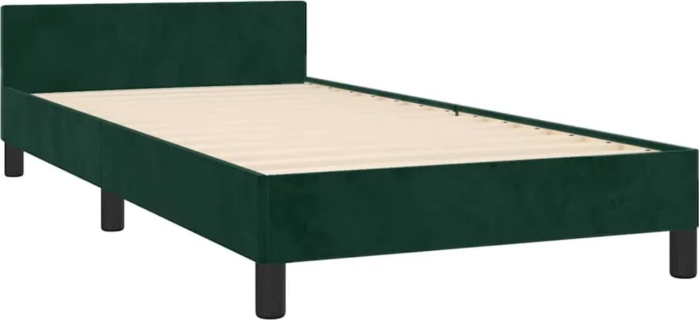Rám postele bez matrace tmavě zelená 80 x 200 cm samet 3125785
