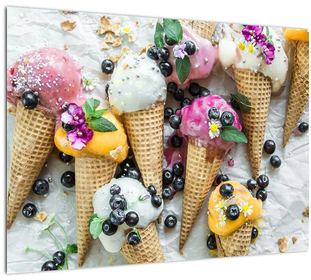 Skleněný obraz se zmrzlinami (70x50 cm)