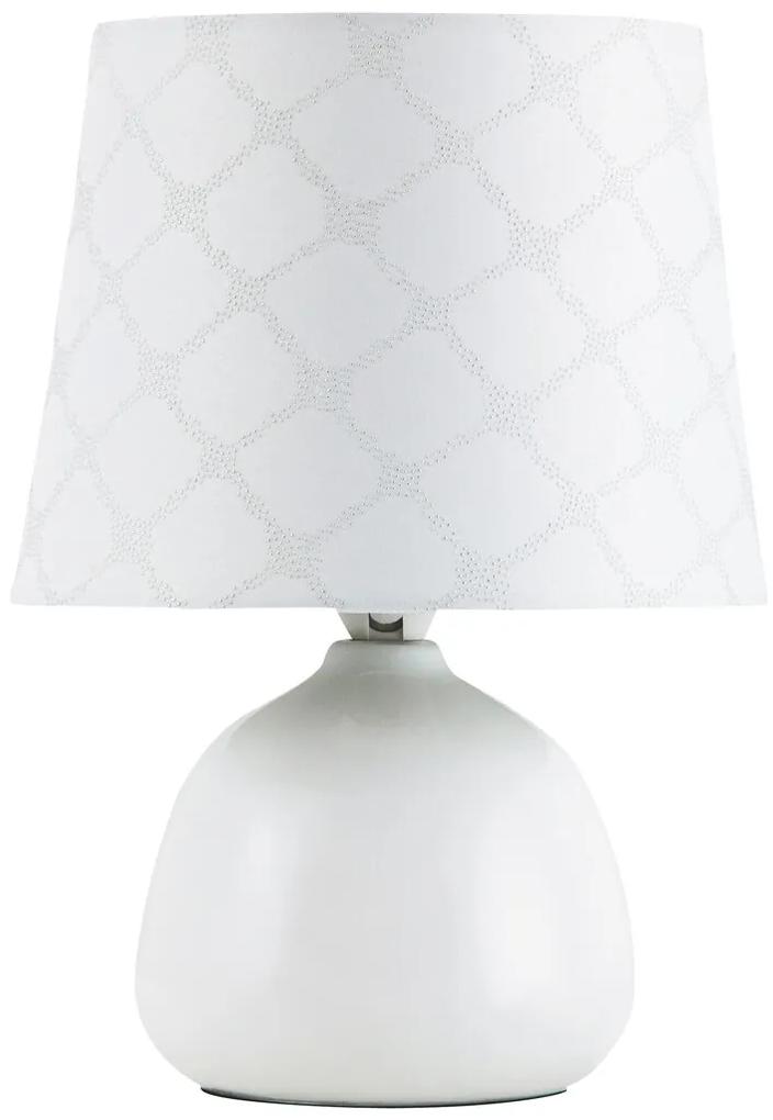 Rabalux 4379 ELLIE - Stolní lampička s keramickým podstavcem v bílé barvě ,1 x E14, 26cm