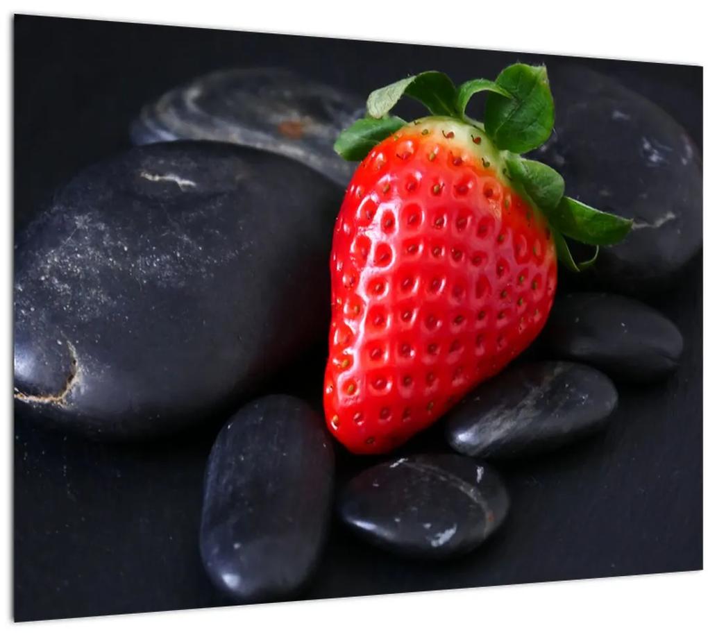Skleněný obraz jahody (70x50 cm)