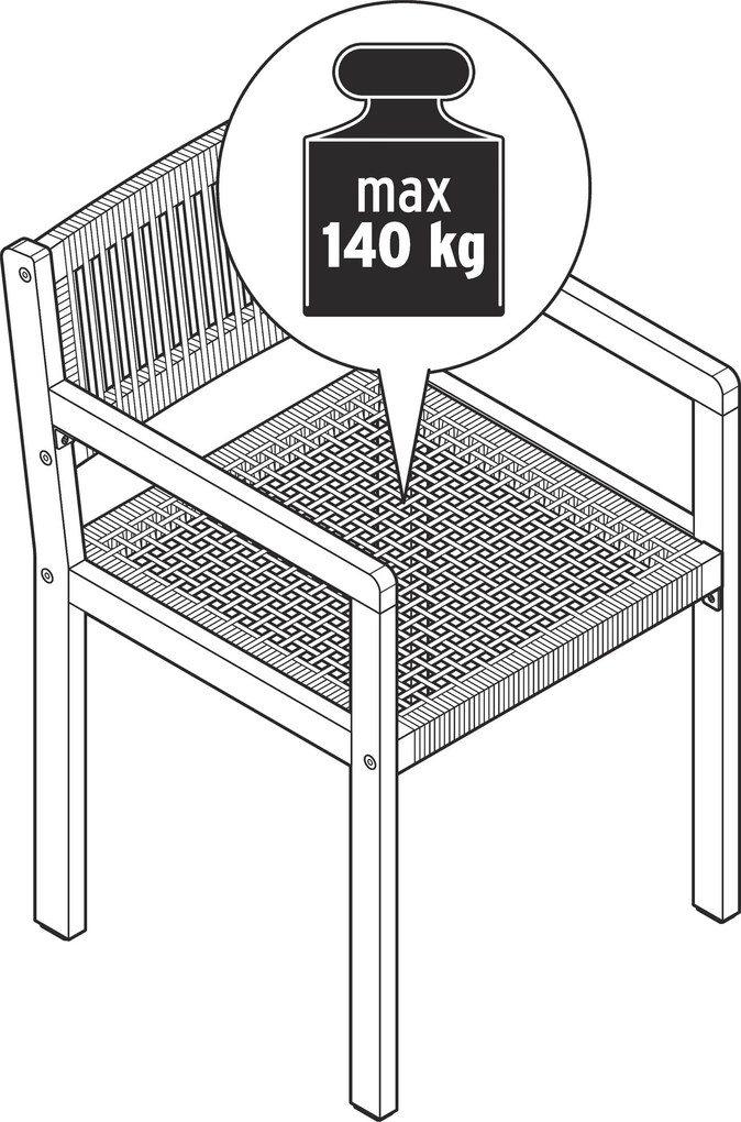Tchibo - Jídelní židle s textilním výpletem - barva: šedá