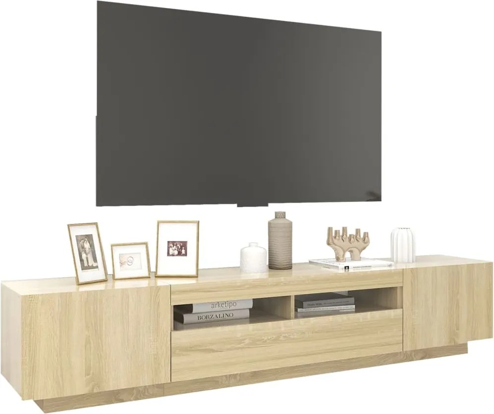 TV skříňka s LED osvětlením dub sonoma 200 x 35 x 40 cm 3081909