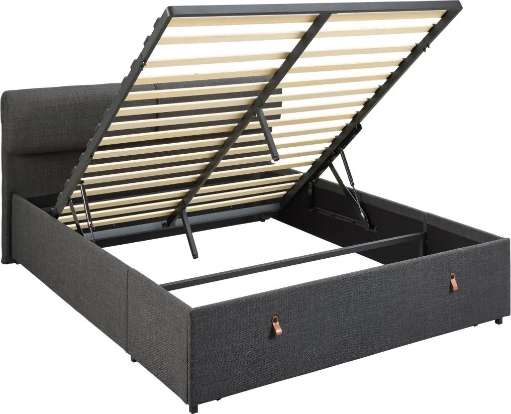 ACTONA GROUP Čalouněná postel CALVI tmavě šedá 140x190 H000024736