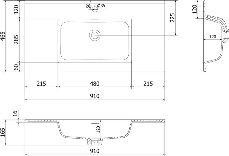 Mexen Orio, koupelnová skříňka 90 cm s umyvadlem Otis, 1 zásuvka, šedá matná/bílá matná, 91A10-09023-1-BF62-W18M01