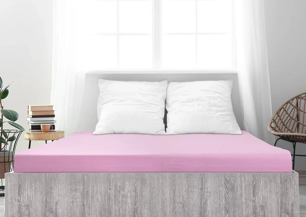 Jersey prostěradlo z mako bavlny LUXORA 180x200 cm růžové