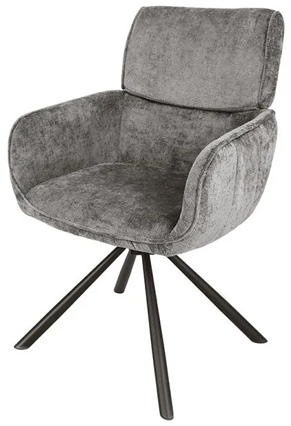 Designová otočná židle Parthenia šedá