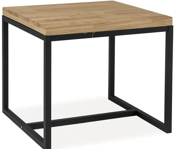 Příruční stolek, černý/dub, LORAS C