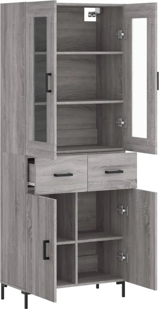 Skříň highboard šedá sonoma 69,5 x 34 x 180 cm kompozitní dřevo 3198535
