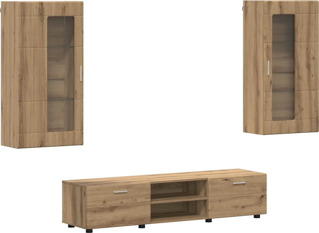 Sestava TV skříněk FLORIN 3 ks Artisanový dub Kompozitní dřevo 3397933