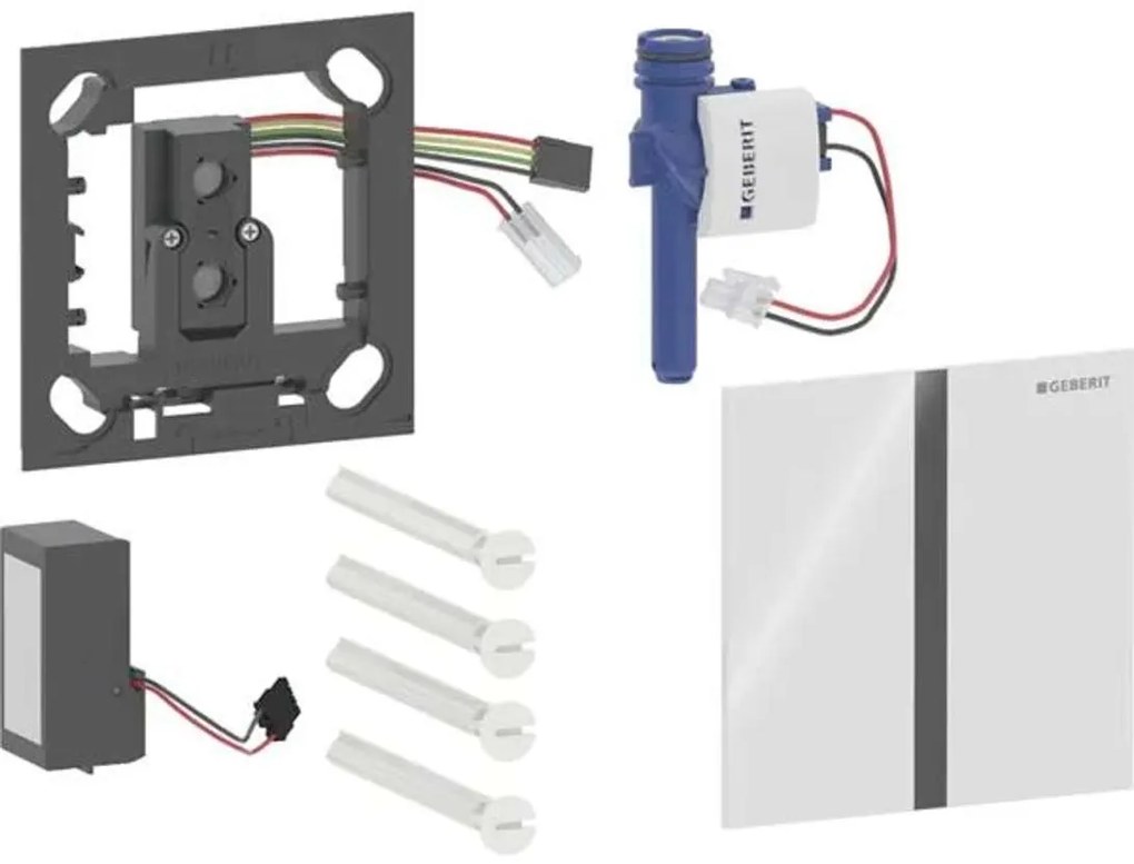 Geberit - Elektronické ovládání splachování pisoárů typ 40, síťové napájení, Bluetooth, sklo/bílá 116.227.SI.1