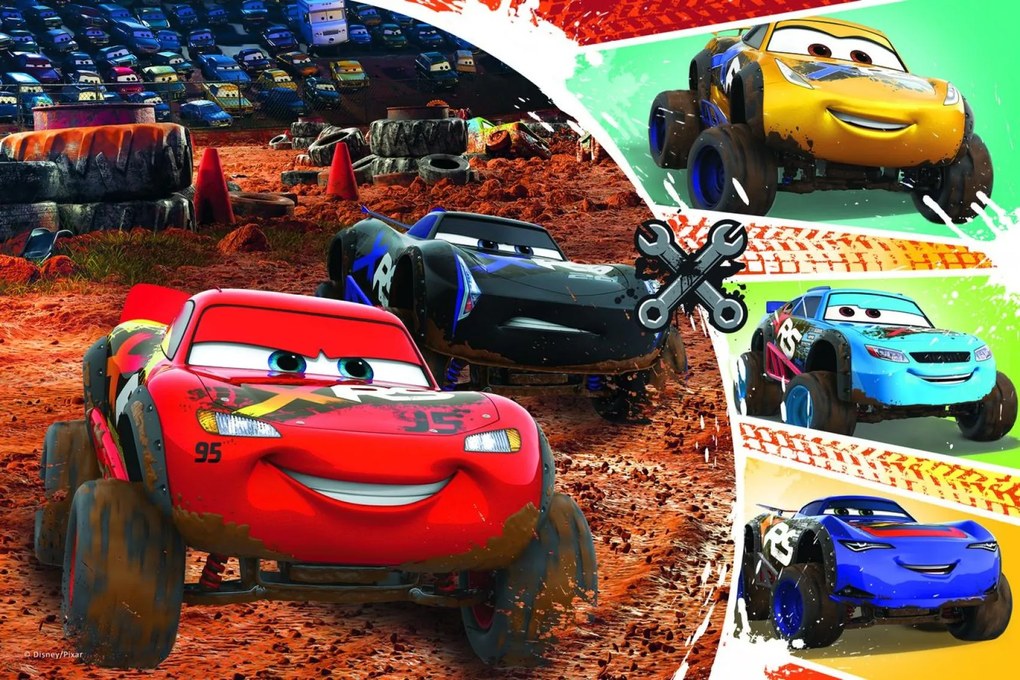 Trefl Puzzle Disney Cars 3/McQueen s přáteli 33x22cm 60 dílků v krabici 21x14x4cm