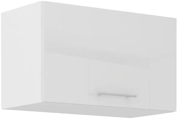 STL 60 cm skříňka horní jednodveřová (otevírání nahoru) LARA Barevné provedení: Bílá / Bílý lesk