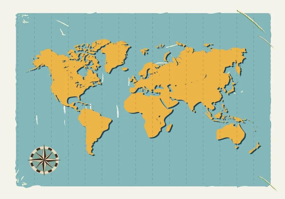 Fototapeta Mapa Světa Retro Omyvatelný vlies 152.5x104