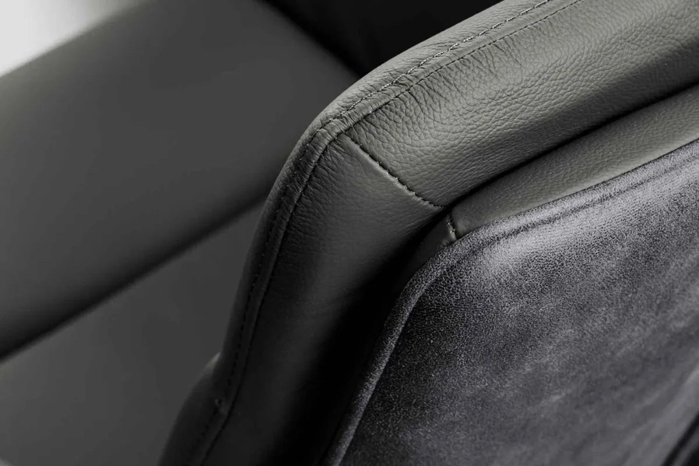 Designová otočná židle Maddison šedá kůže