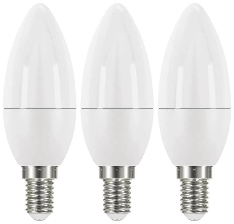 Sada LED žárovek Candle, E14, 6W, neutrální bílá / denní světlo, 3 ks Emos CANDLE ZQ3221.3