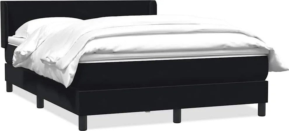 Box spring postel s matrací černá 160x210 cm samet 3317951