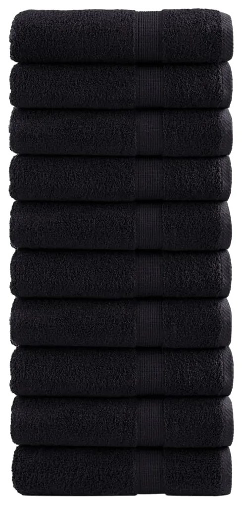 Prémiové osušky SOLUND 10 ks černé 100x150 cm 600 g/m² 137433