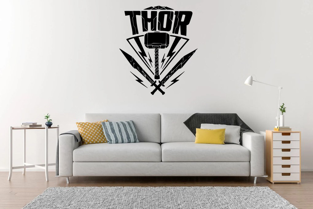 Lepy.cz Samolepka na zeď Thor - znak Velikost (šířka x výška): 35x40cm, Barevná varianta: Nugátová hnědá