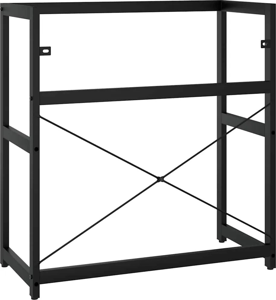 Koupelnový regál pod umyvadlo černý 79 x 38 x 83 cm železo 338501