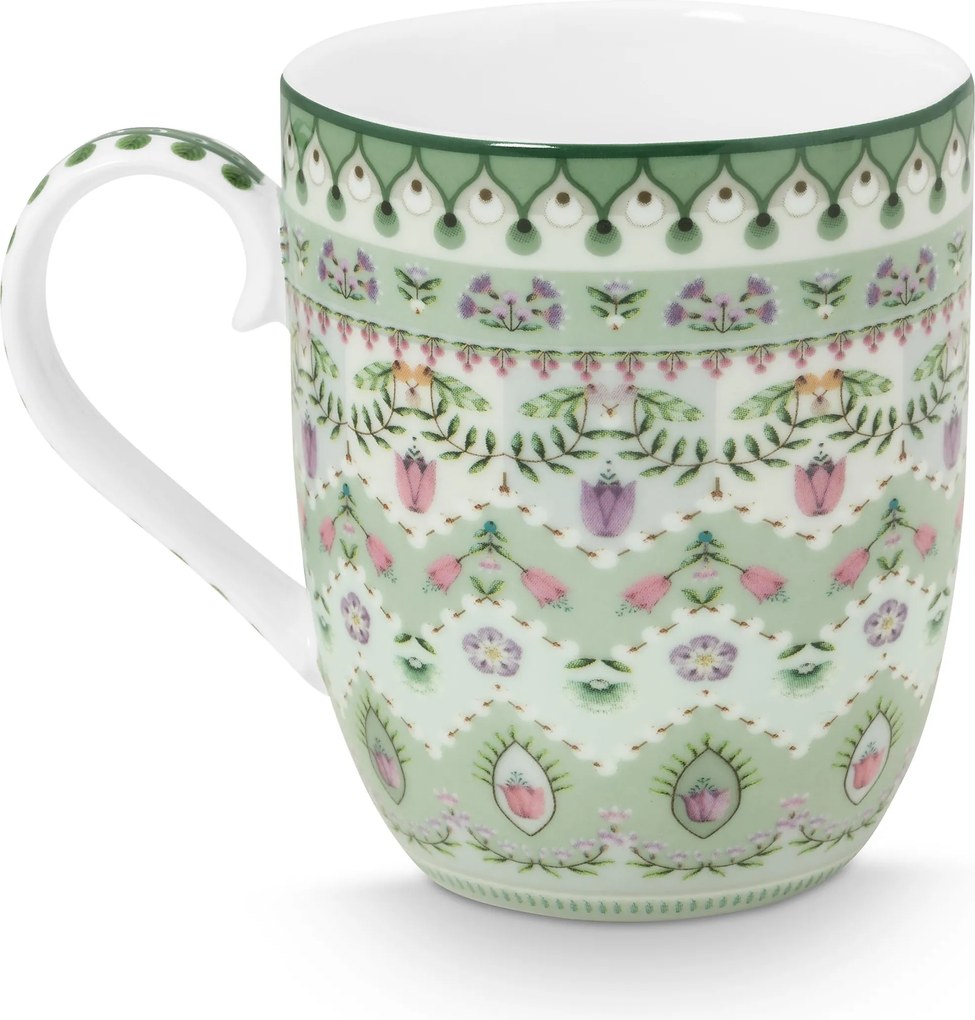 Pip Studio Lily & Lotus hrnek 180ml, zelený (Porcelánový hrnek)
