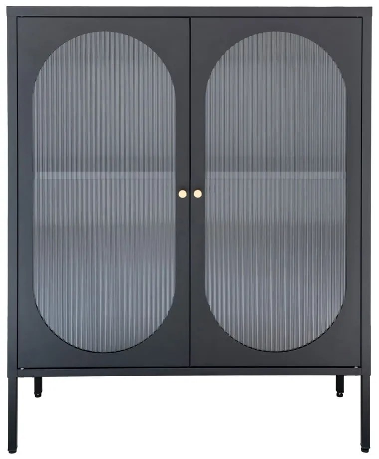 Černá kovová vitrína 90x110 cm Adelaide – House Nordic