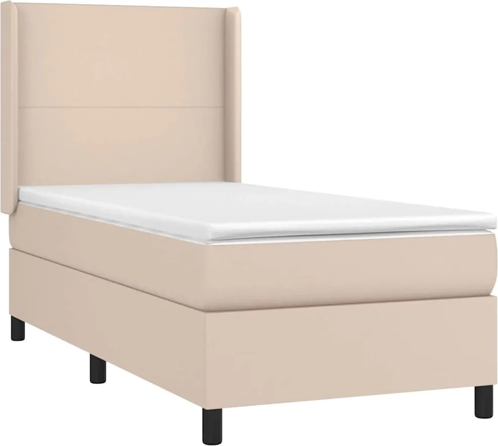 Box spring postel s matrací cappuccino 90x190 cm umělá kůže 3132356