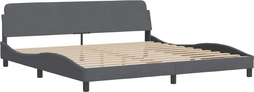 Postel s matrací Hanko tmavě šedá 200 x 200 cm samet 3208617