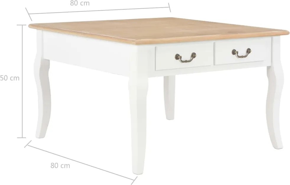 Konferenční stolek - dřevo - hnědo-bílý | 80x80x50 cm
