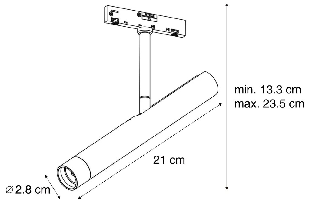 Moderní bodové svítidlo béžové s černou pro 1fázový kolejnicový systém - Slimline Avery