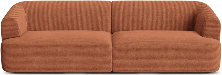 Manšestrová pohovka v terakotové barvě 255 cm Campi – Cosmopolitan Design