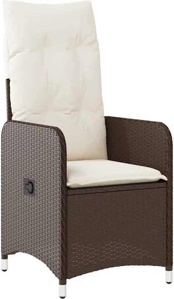 7dílný zahradní bistro set s poduškami hnědý polyratan 3277068