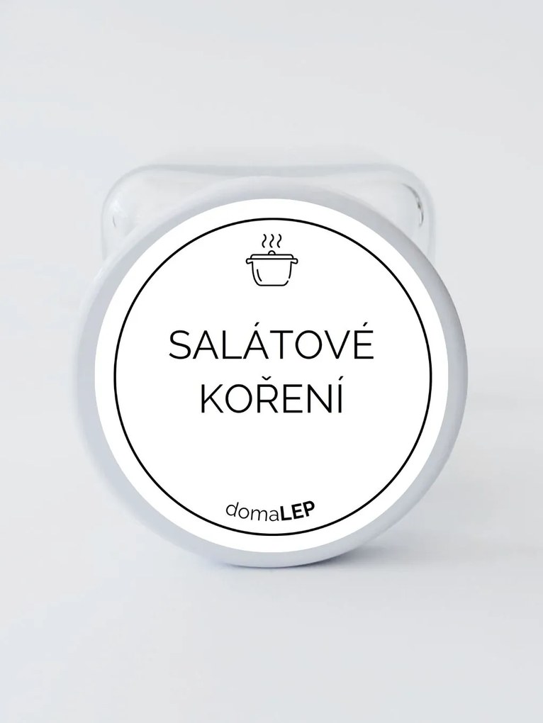 Samolepka na kořenky SALÁTOVÉ KOŘENÍ bílá 5 cm základní písmo