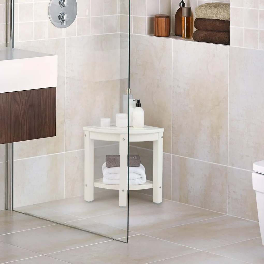 Costway Sprchová lavice s rohová sprchová stolička – 32,5 × 32,5 × 43,5 cm