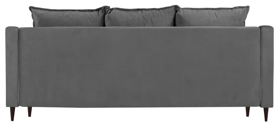 Šedá sametová rozkládací pohovka s úložným prostorem Mazzini Sofas Freesia, 215 cm