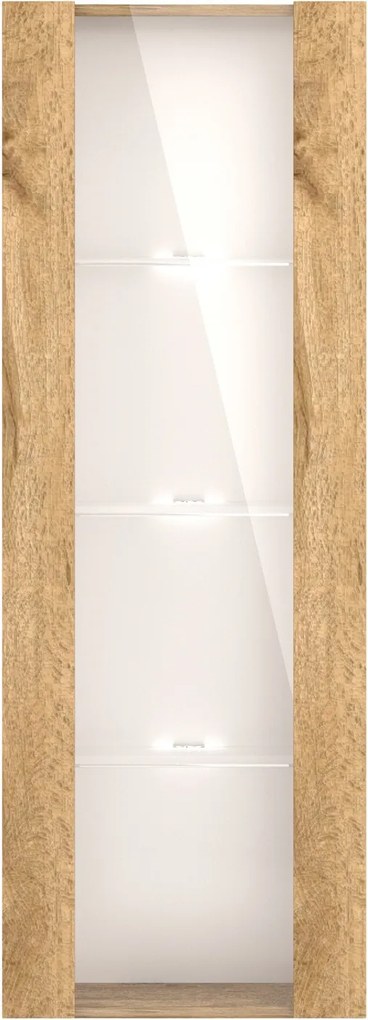 Závěsná vitrína Vivien 40 cm s LED osvětlením dub Wotan