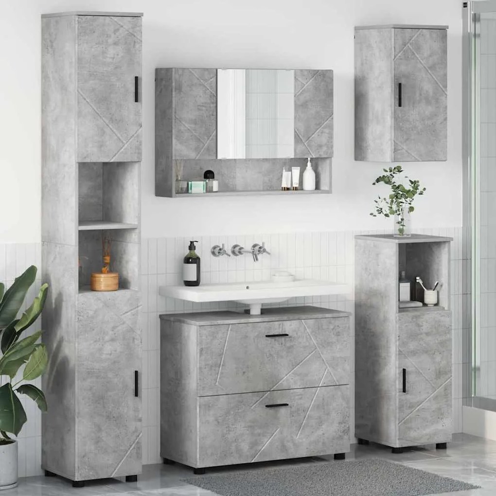 Sada koupelnového nábytku 5 ks Betonově šedá 35 x 30 x 192 cm 3393066