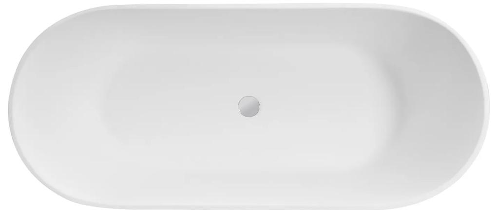 BESCO Volně stojící vana MOYA bílá lesklá Barva - Bílá lesklá, Barva sifonu - Grafitová, Rozměr vany - 160 × 68 cm - VANMOYA160GC