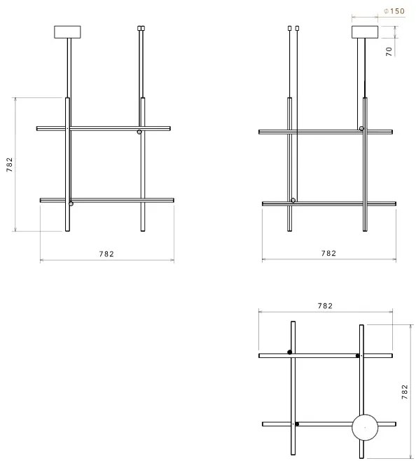 Flos Coordinates S3, závěsné svítidlo, stříbrná, 71W 2700K