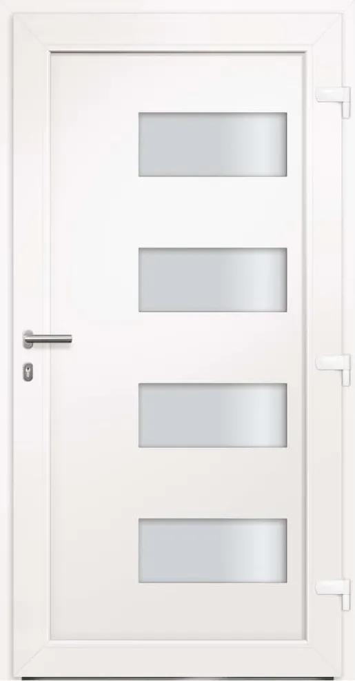 vidaXL Vchodové dveře hliník a PVC 100 x 210 cm [3056825] Barva: Bílá