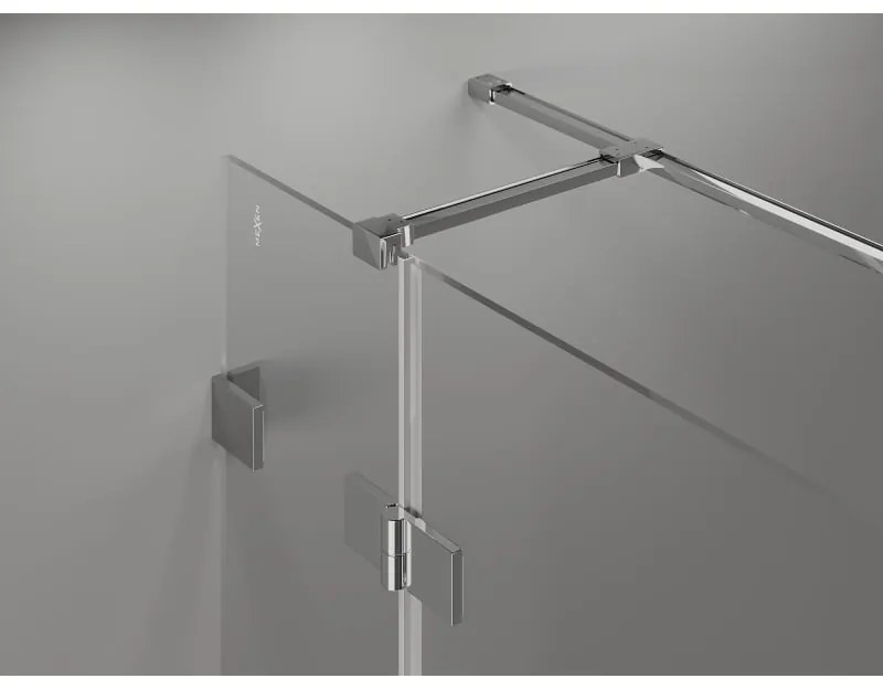 Mexen Lunar T, sklápěcí sprchový kout levý 120 x 110 cm, 8mm čiré sklo, chromový profil, 834T-120-110-01-00-L